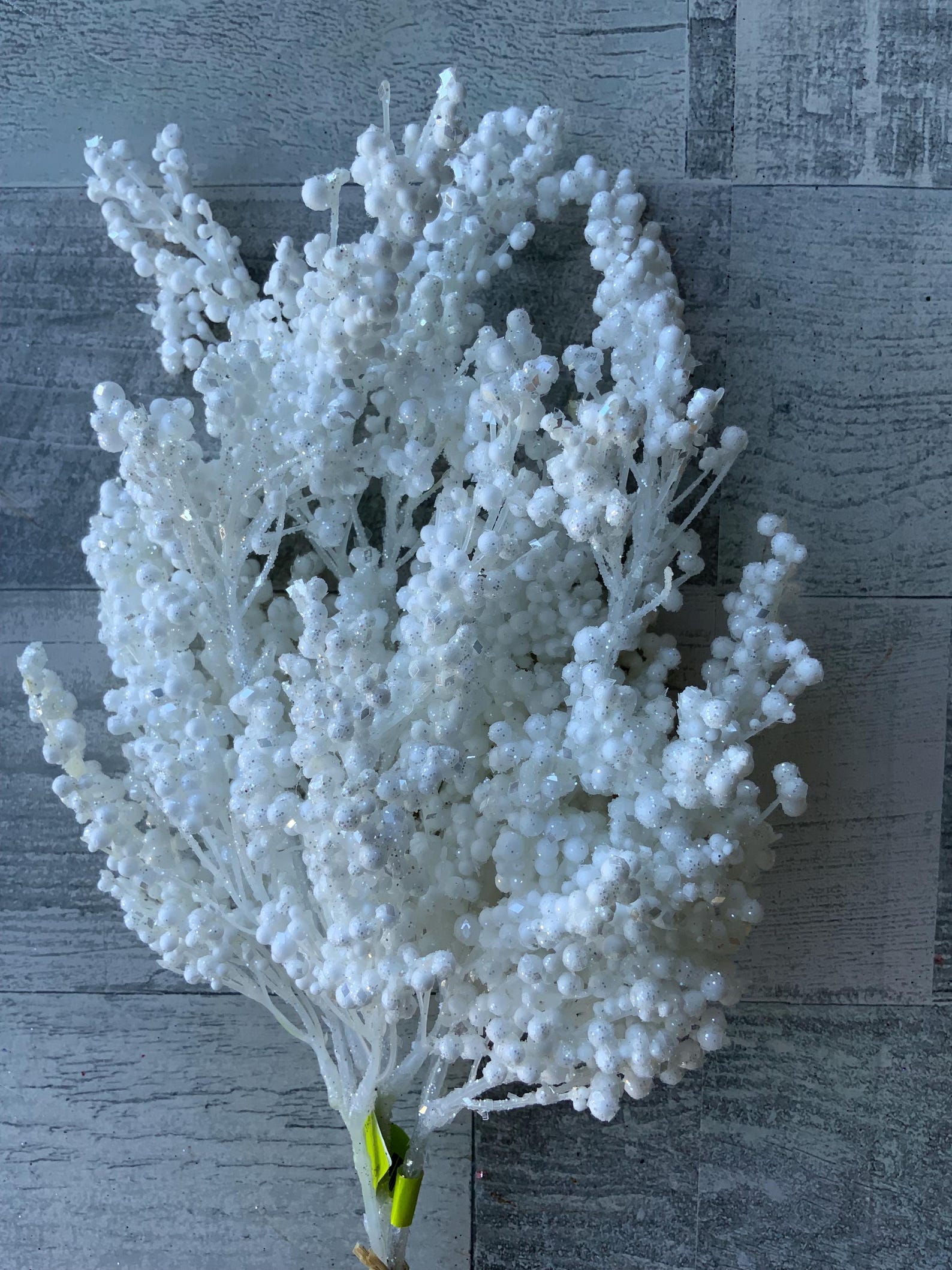 White Glitter Berry Bundle: Winter Floral Stem, 19 Inch - Etsy