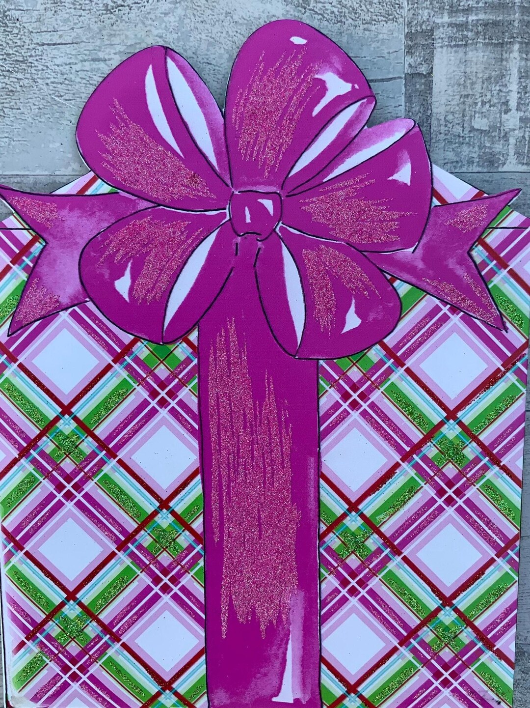 Rosanne Beck Pink Metal Christmas Package: Whimsical Holiday Decor - Etsy