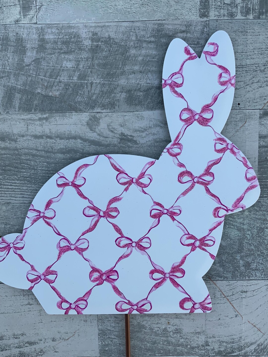 Bunny, Rabbit, Bunny, Pink Ribbon, Pink Bow, Easter Decor, the Round ...