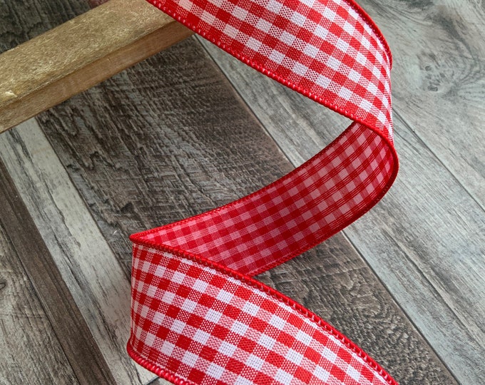 Check Ribbon, Micro Checks, Red Ribbon, Designer Ribbon, 1.5 X 10 Yards ...