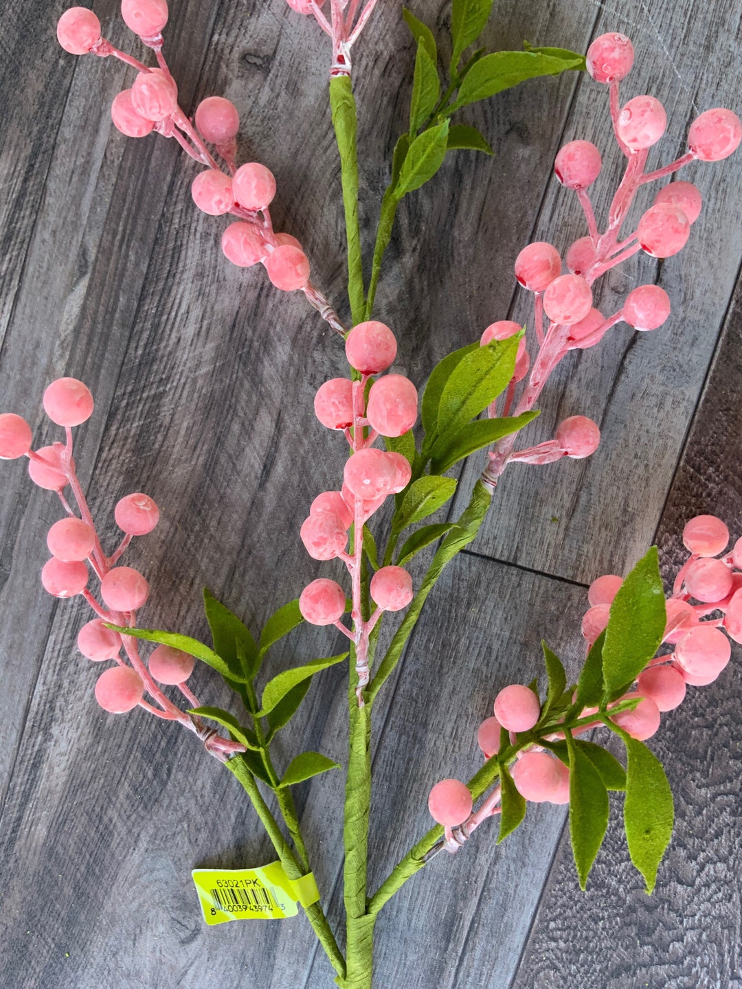 Berry Spray, Berry Leaves Spray, Berry Filler, Berry Stem, Pink ...