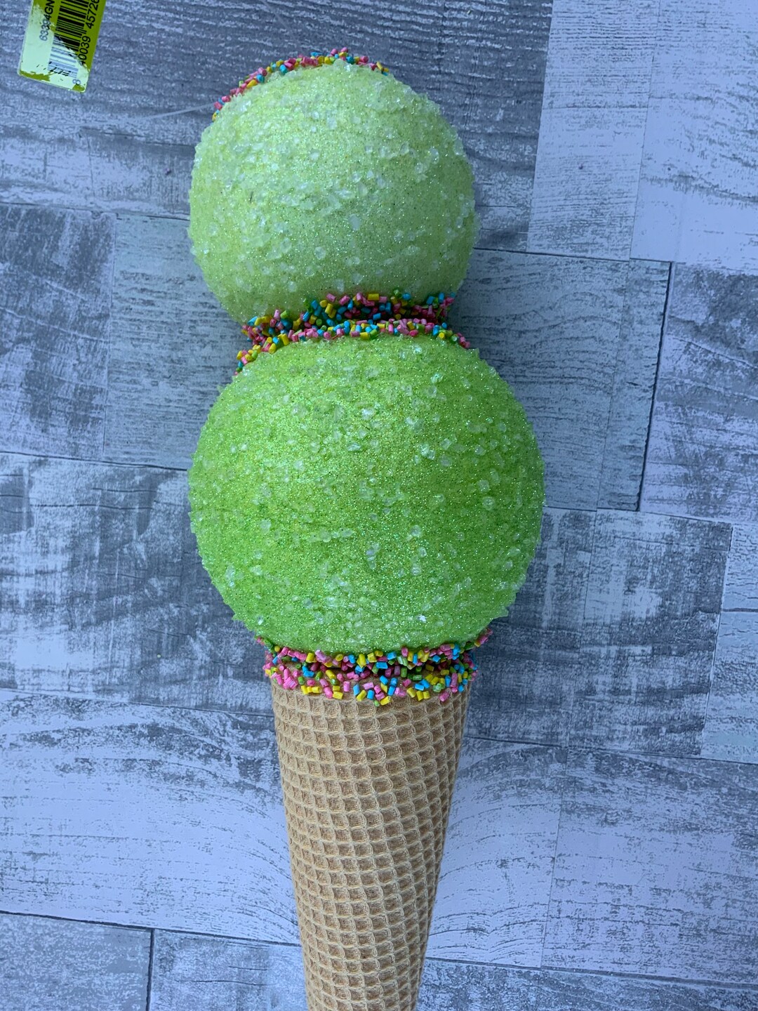 Double Scoop Ice Cream Cone Ornament: Sprinkled Whimsy, 16” - Etsy