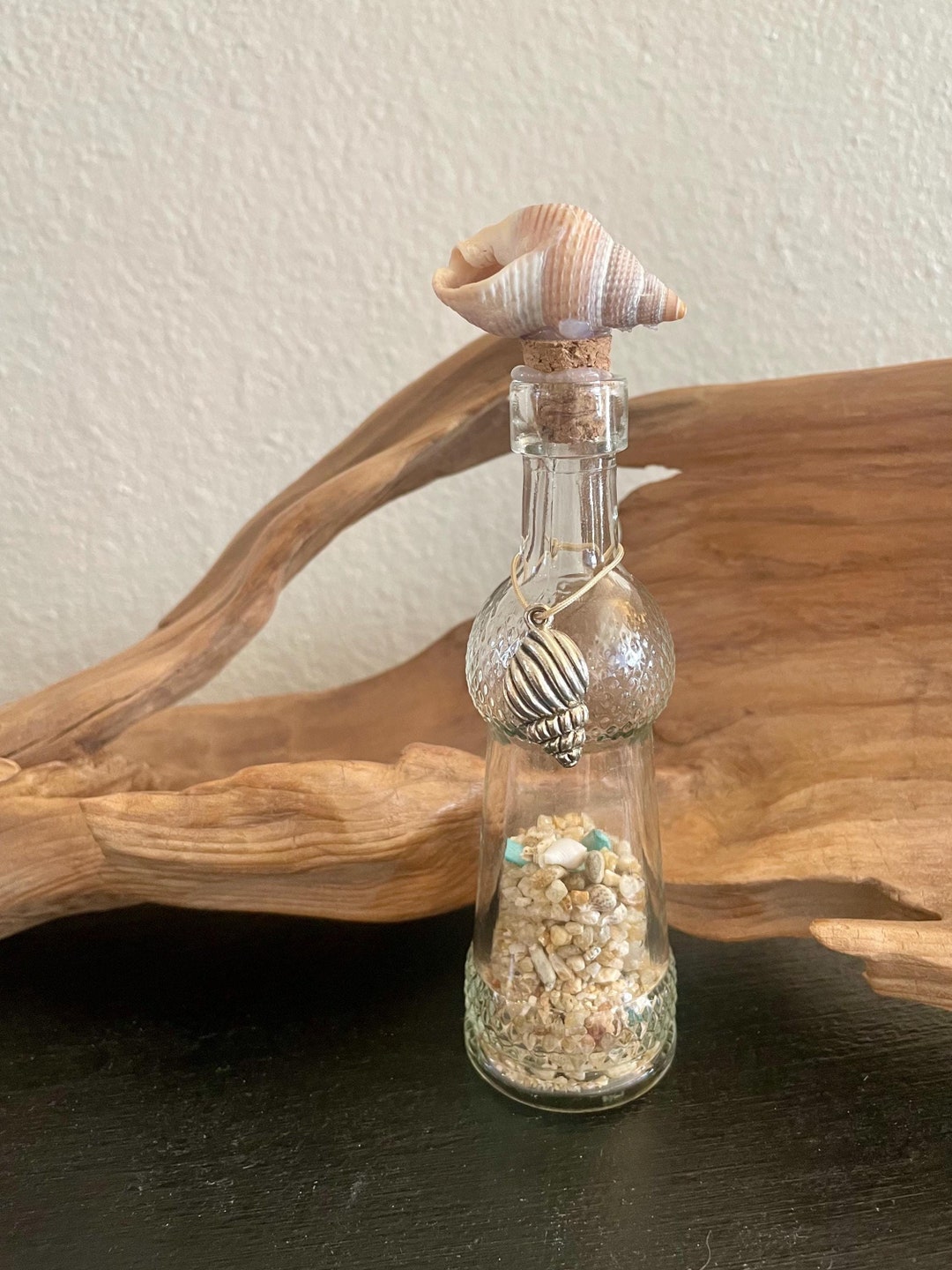 Nautical Sea Glass Bottle*mini Seashell Bottle*ocean in a Bottle*beach ...