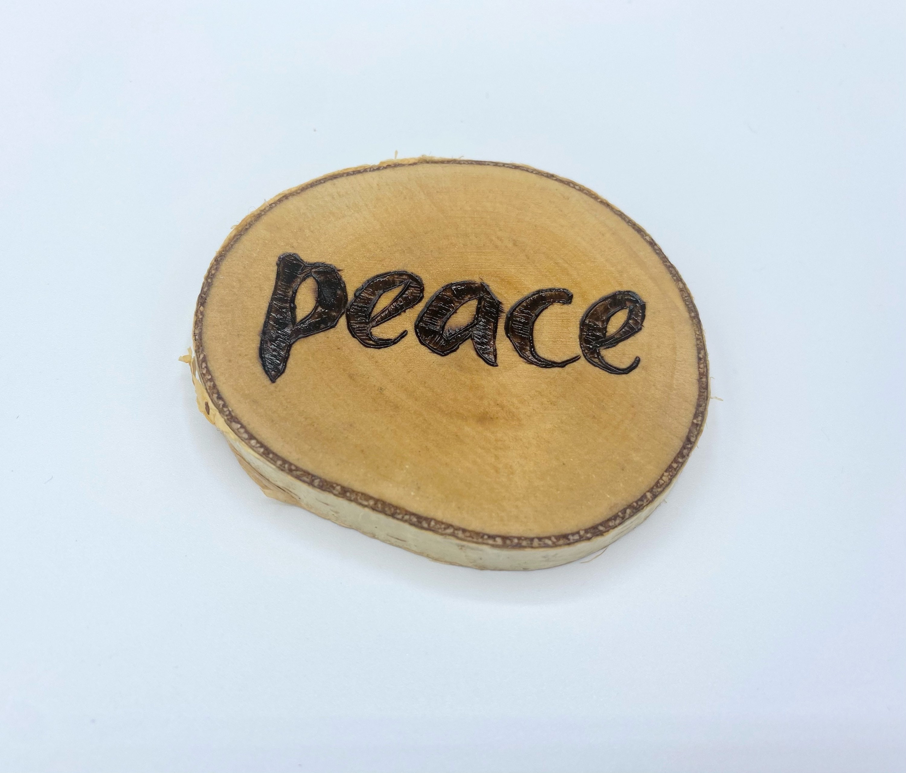 Wood Burned Peace Coasterwood Slice Artinspiring | Etsy