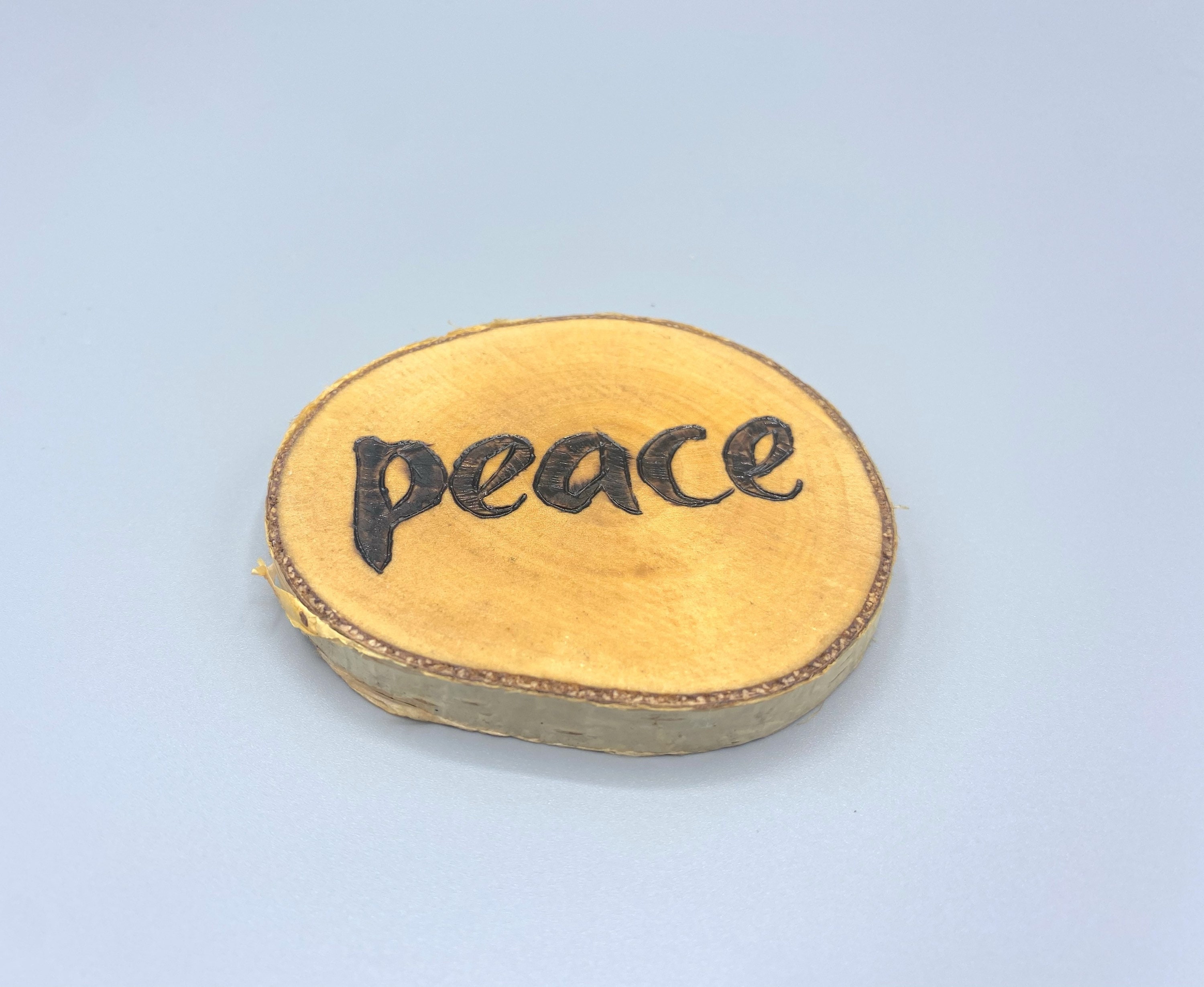 Wood Burned Peace Coasterwood Slice Artinspiring | Etsy