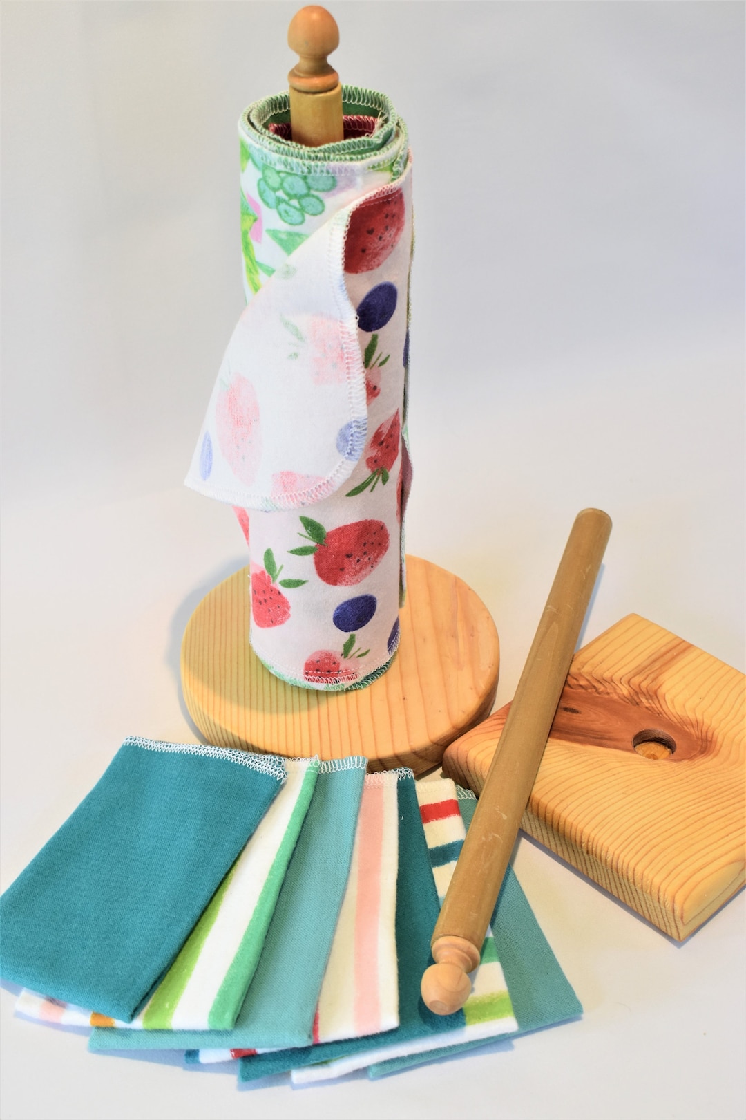 Wooden Reusable Paper Towel Holder - Use Like Paper Towels! - Etsy