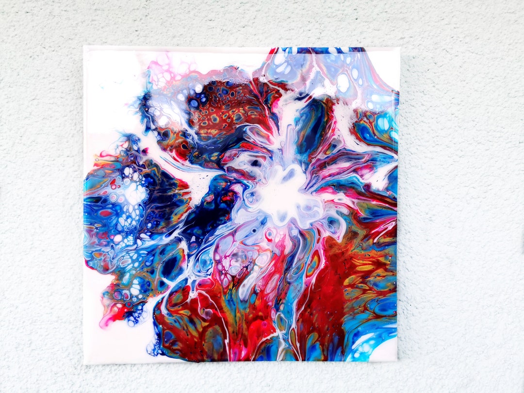 Pouring Painting on Canvas, With Epoxy Resin Sealing, High-gloss, UV ...
