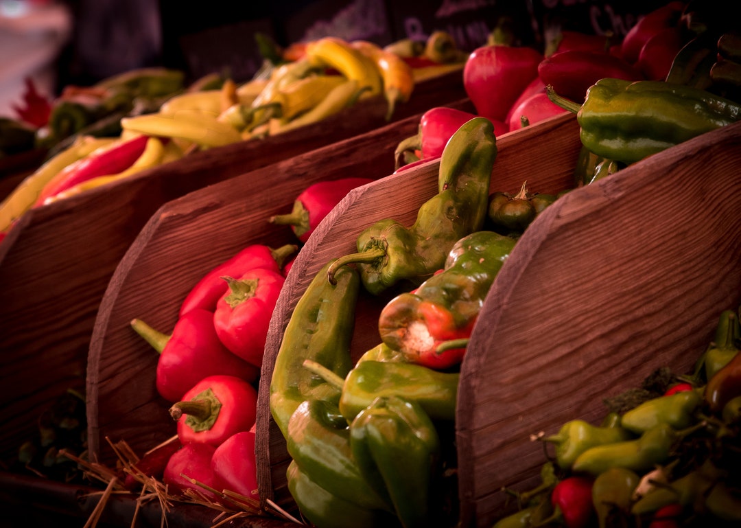 Fresh Peppers on Display at Market, Pueblo, Colorado - Etsy