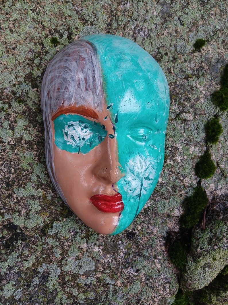 Dandelion Wish/ Face Canvas Painting Solid Concrete Mask - Etsy