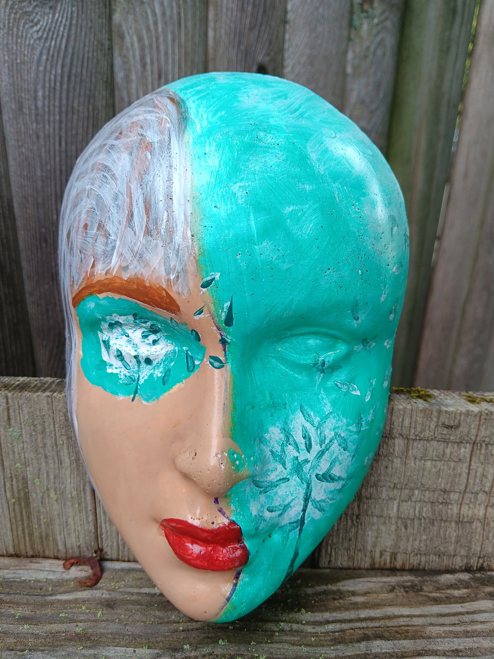 Dandelion Wish/ Face Canvas Painting Solid Concrete Mask - Etsy