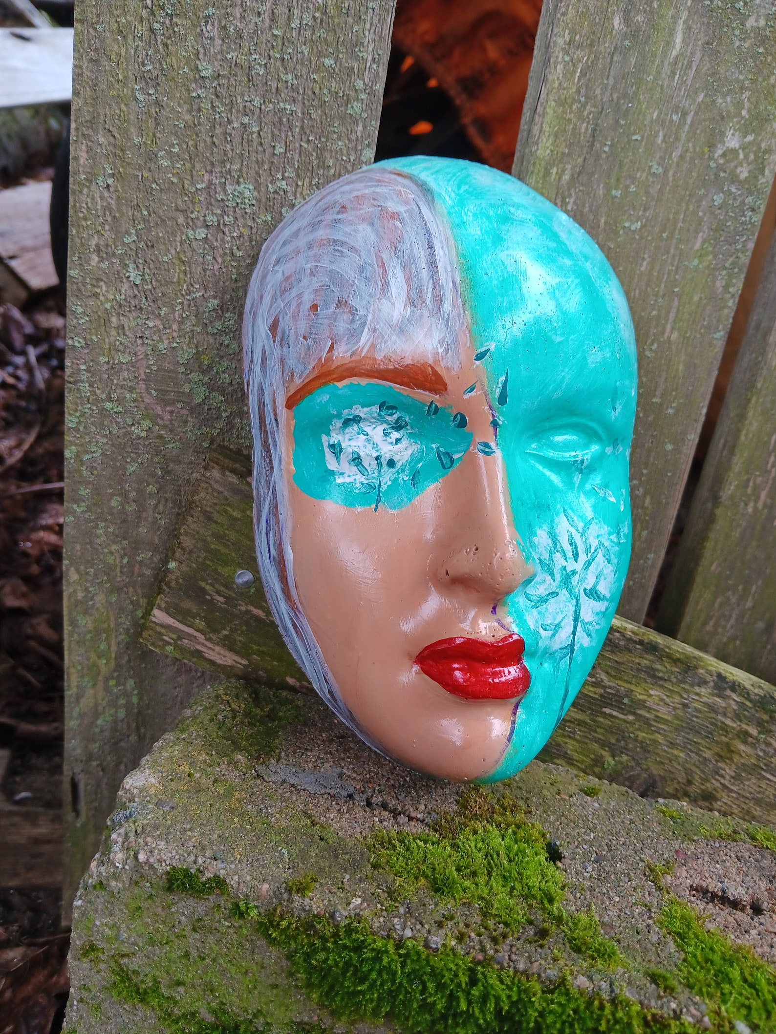 Dandelion Wish/ Face Canvas Painting Solid Concrete Mask - Etsy