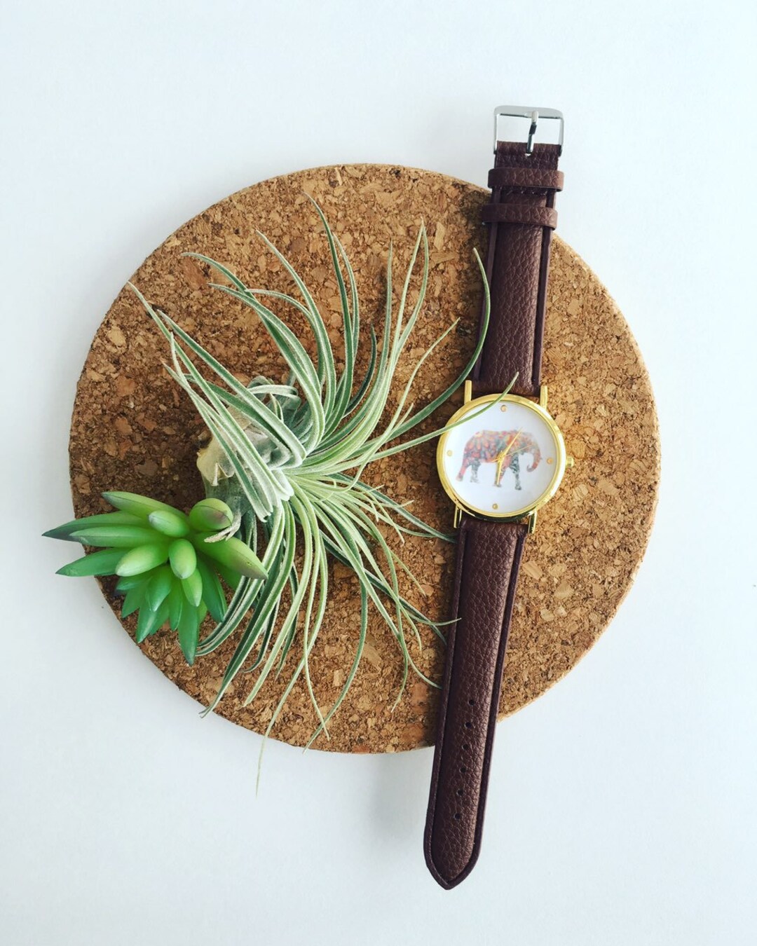Elephant Watch - Boho Style - White - Brown - Beige - Animals - Etsy