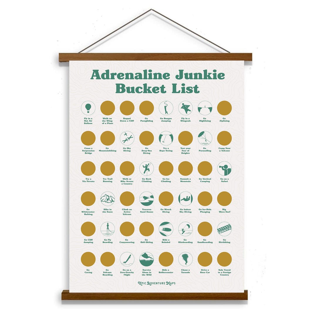 Adrenaline Junkie Bucket List Beige - Etsy