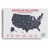 Personalized Baseball Stadium Push Pin Map: Vintage Style Ballpark ...