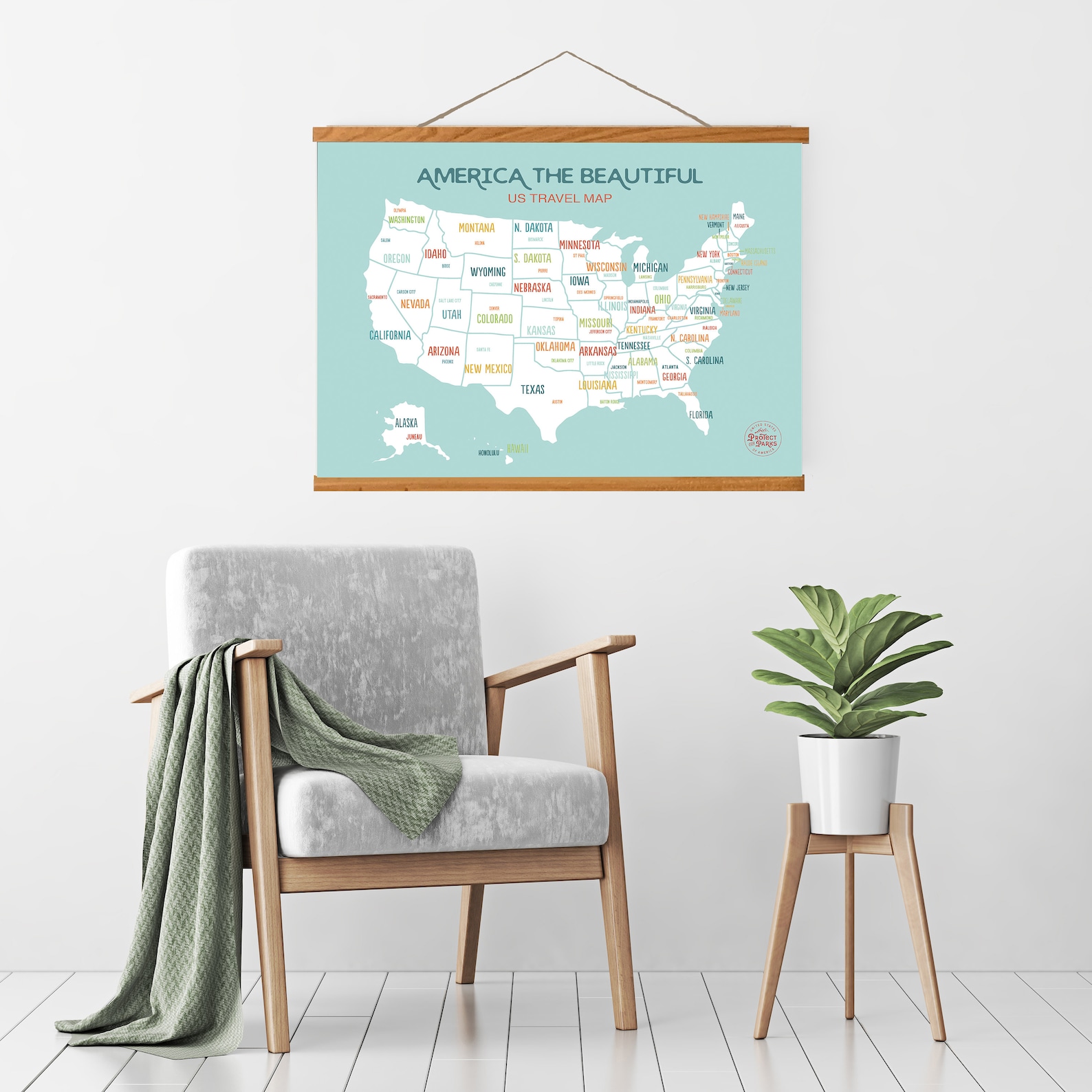 USA Push Pin Map Poster - Travel Map to Track Your Travels Around the ...