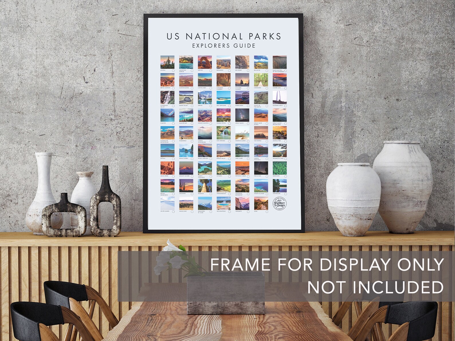 USA National Parks Poster - Pushpin Map Highlighting All 62 National ...