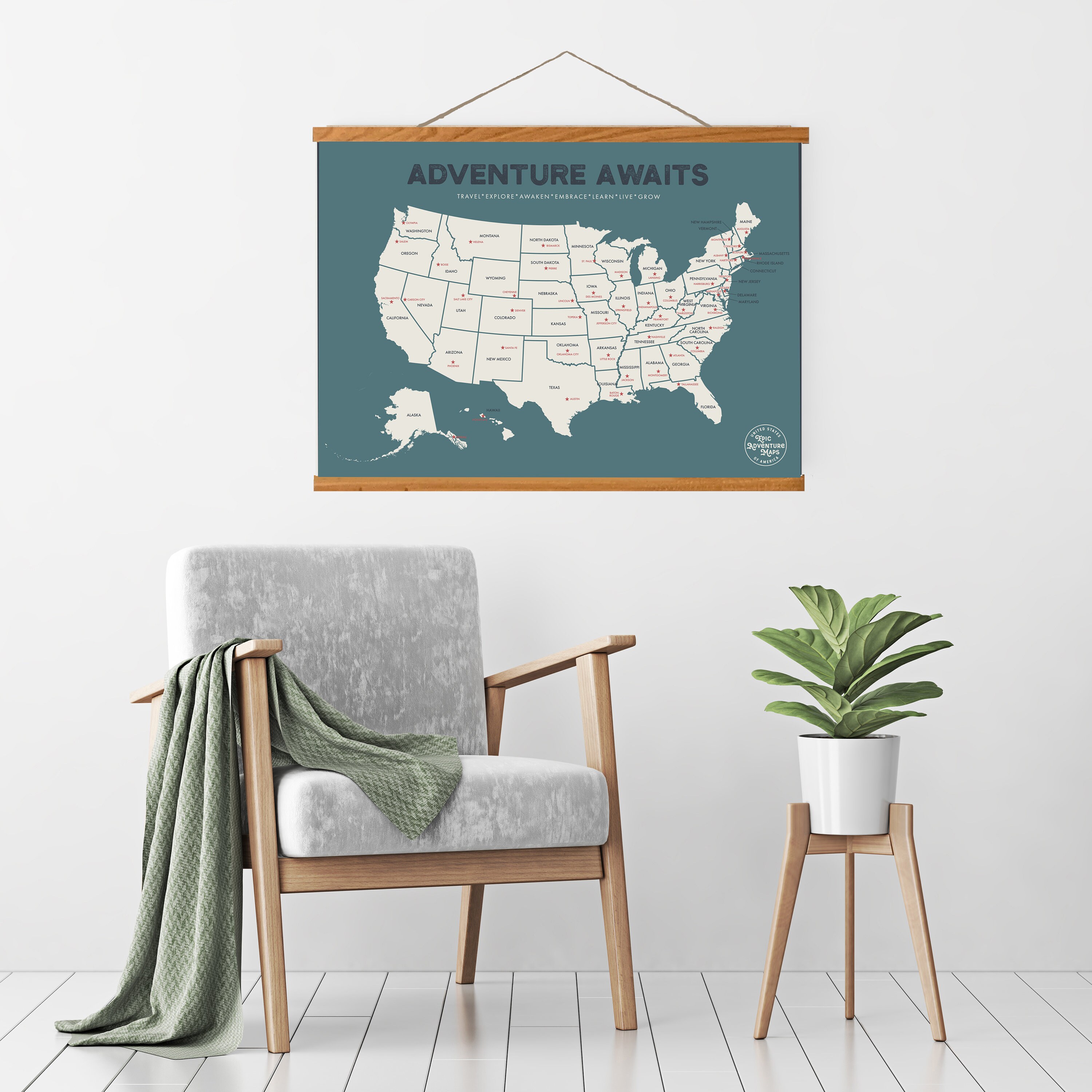 Magnetic Hanging Frame Simple Framing for Interactive Maps | Etsy