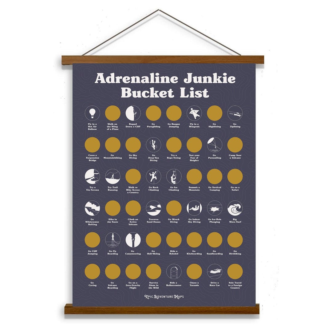 Adrenaline Junkie Bucket List Navy - Etsy