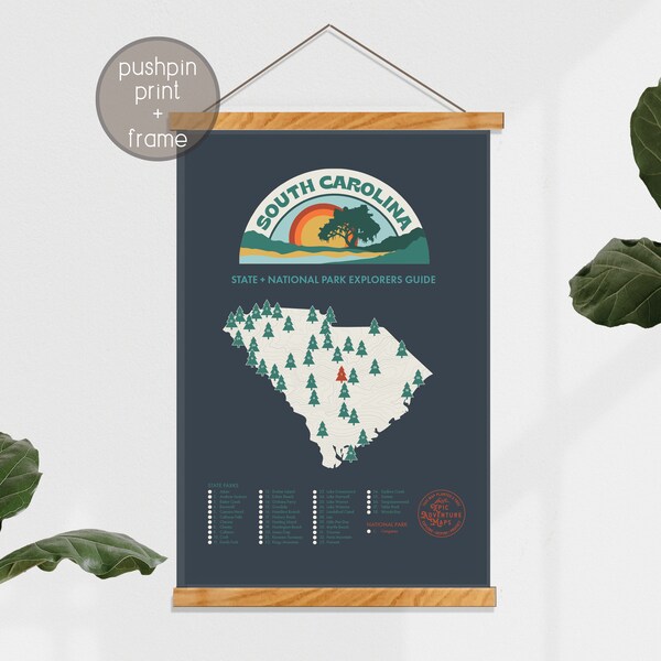 South Carolina Map Poster - Etsy