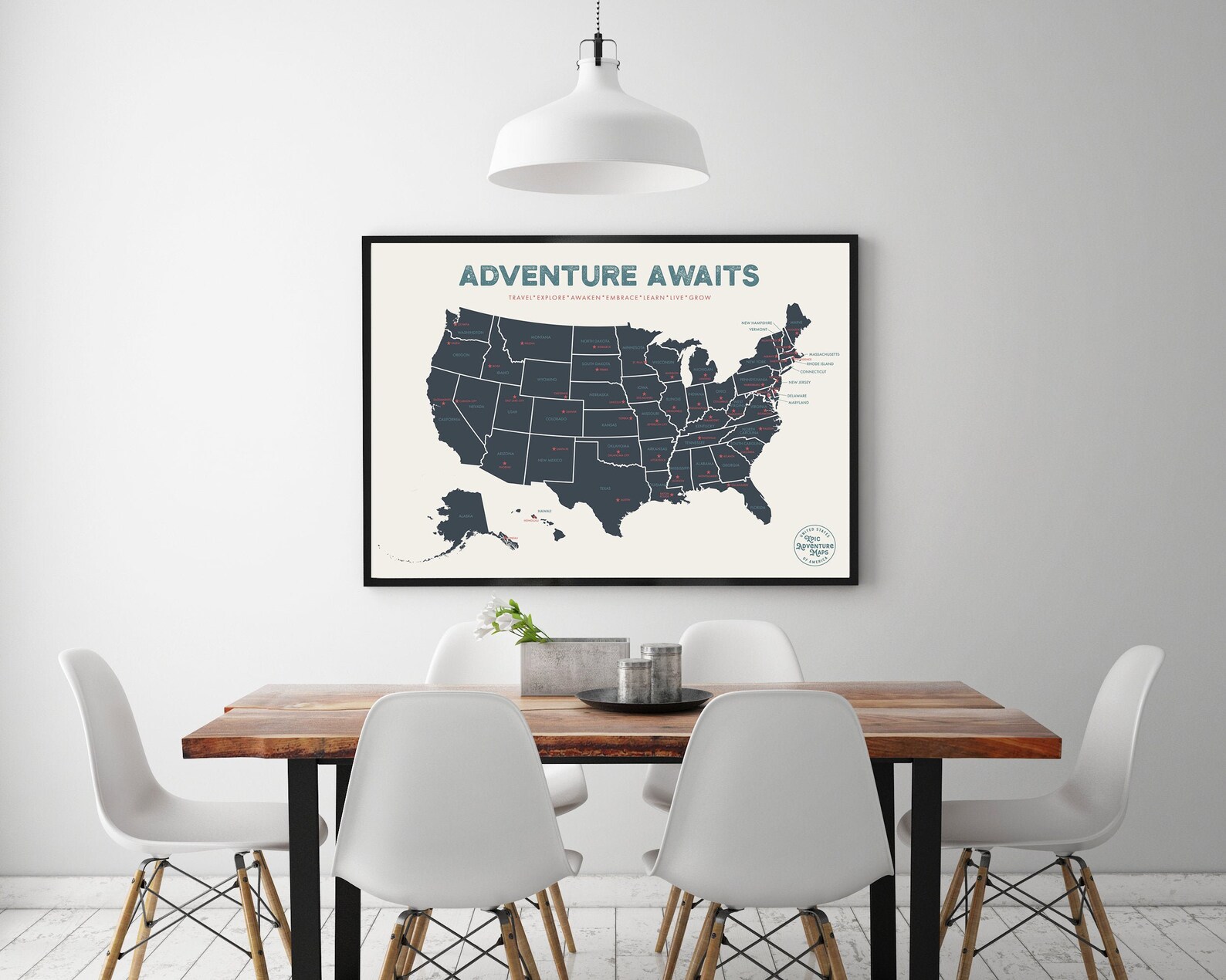 USA Push Pin Map Poster - Travel Map to Track Your Travels Around the ...