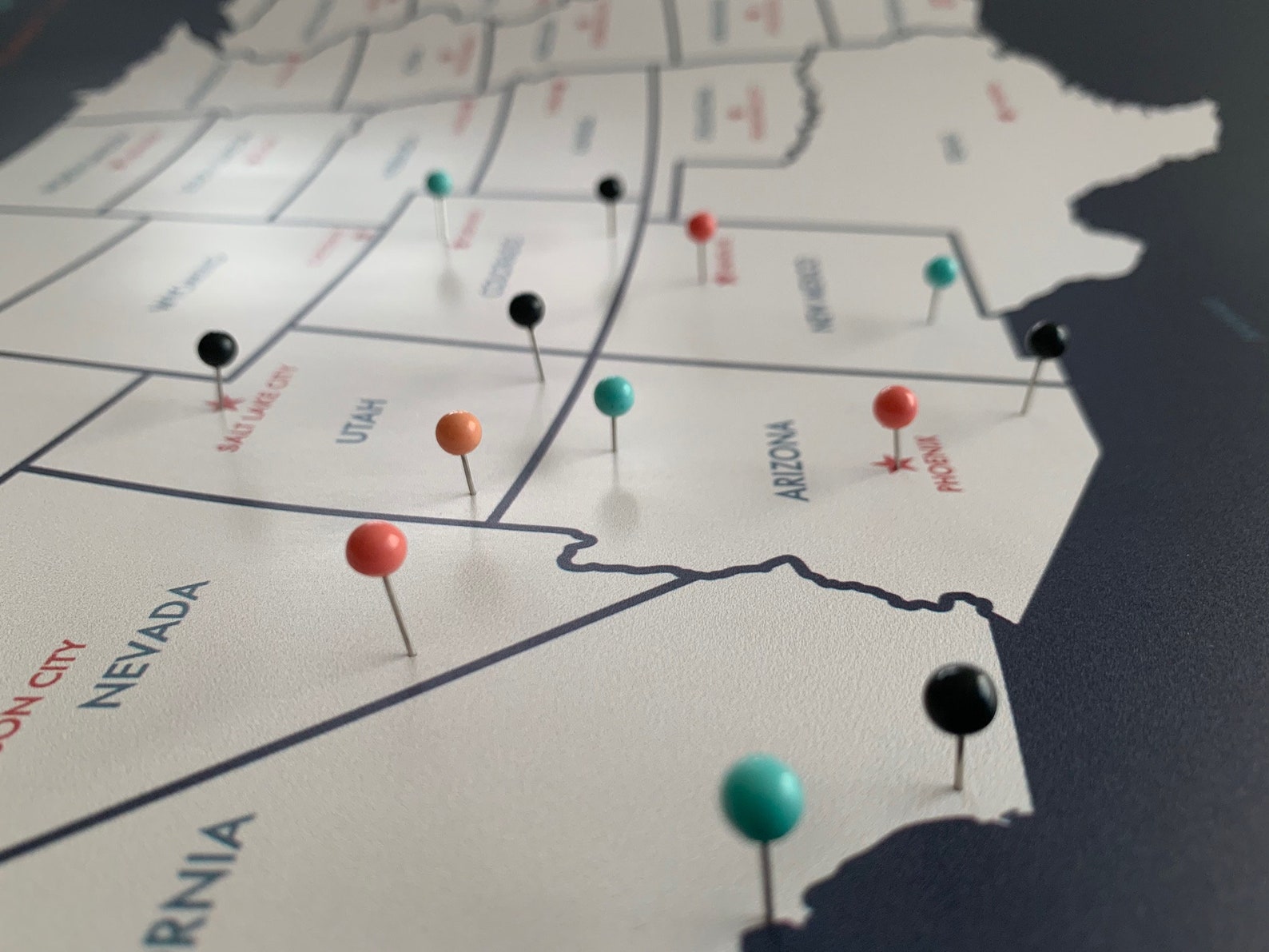 USA Push Pin Map Poster - Travel Map to Track Your Travels Around the ...