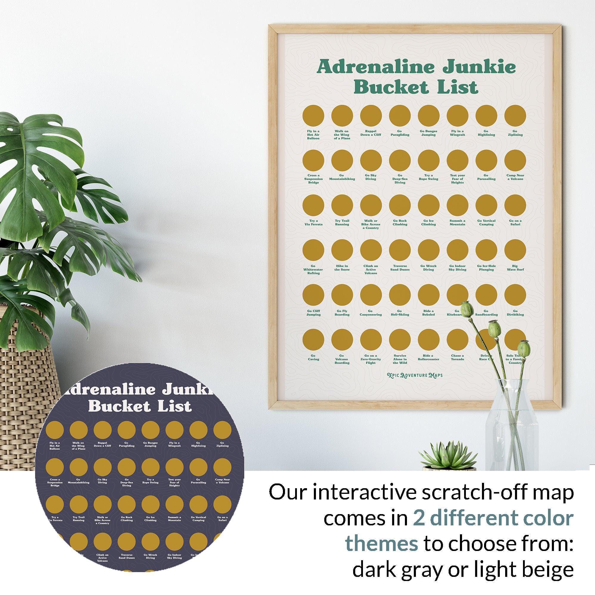 Adrenaline Junkie Bucket List Beige - Etsy
