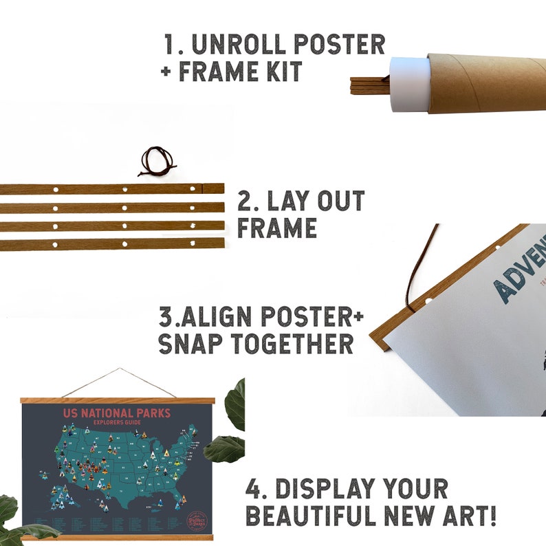 Magnetic Hanging Frame Simple Framing for Interactive Maps | Etsy