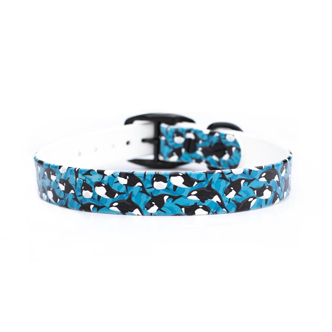 Orca Biothane® Pet Collar | Killer Whale Waterproof Dog Collar | Ocean ...