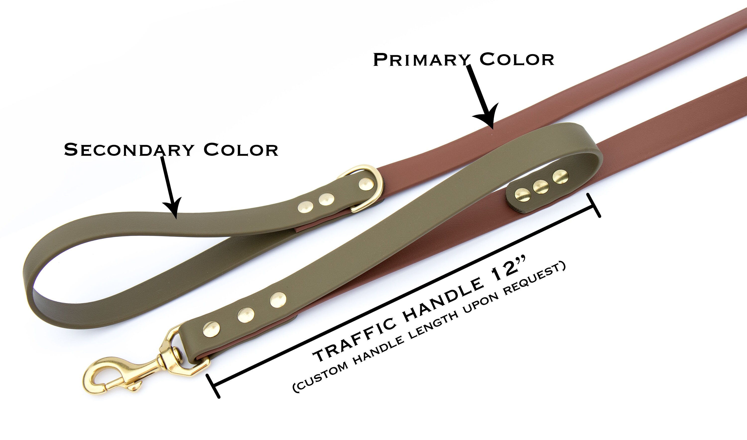 Waterproof Biothane Traffic Handle Two-toned Leash Vegan Dog | Etsy