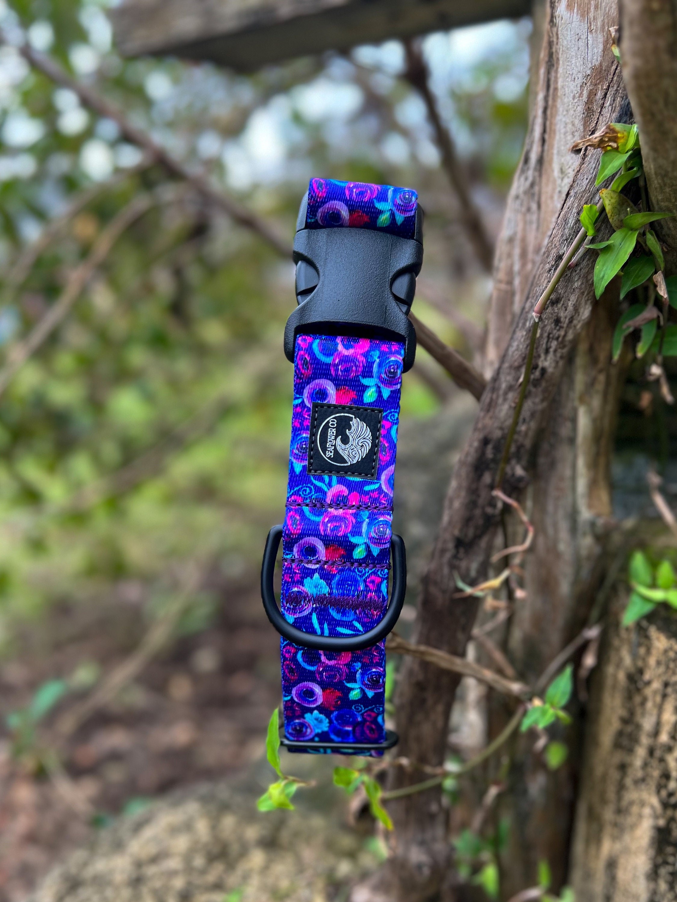 Purple Floral Webbing Dog Collar Water Resistant Vibrant - Etsy