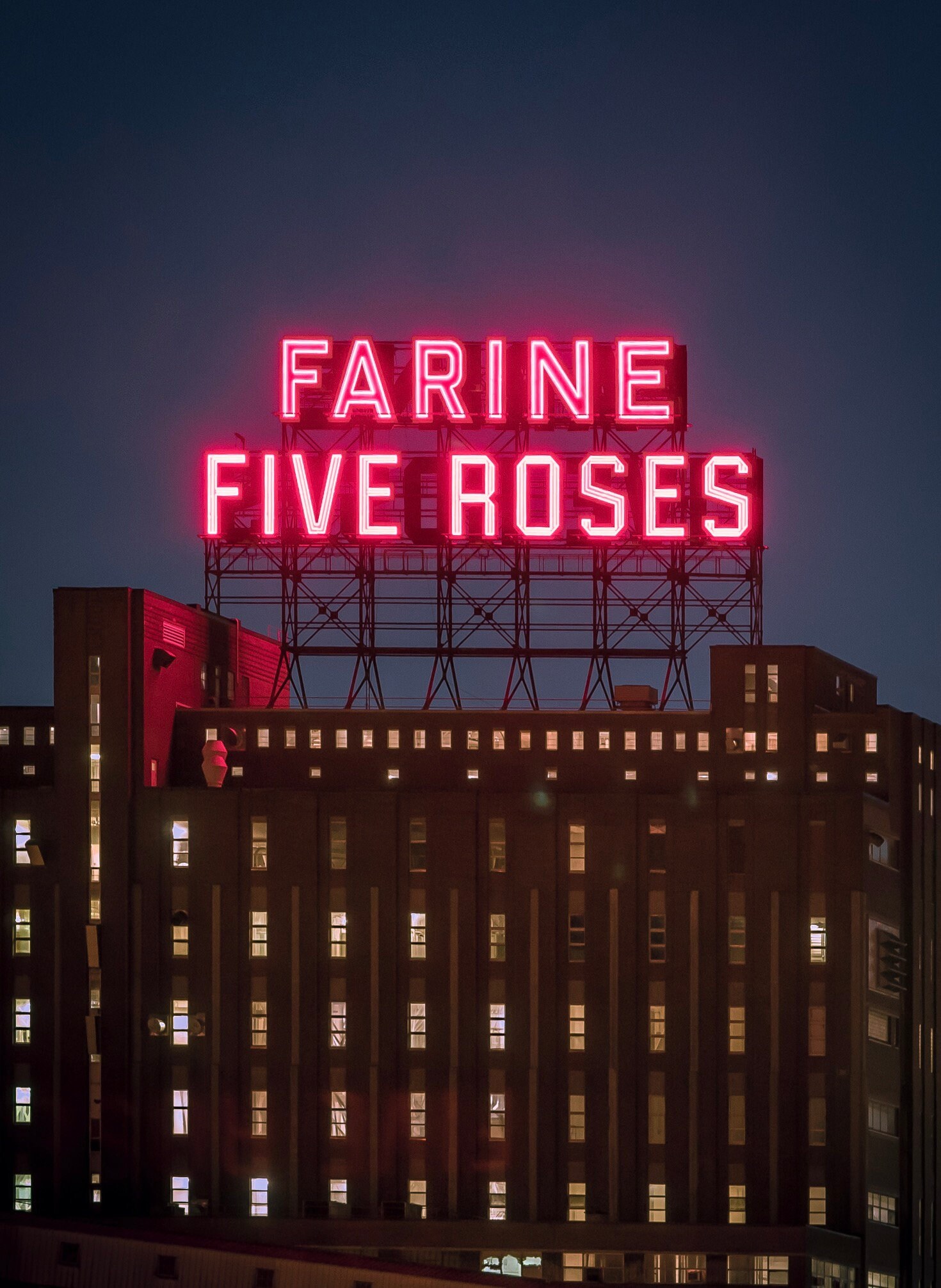 Poster Farine Five Roses Montreal. Landmark Historical Building in ...