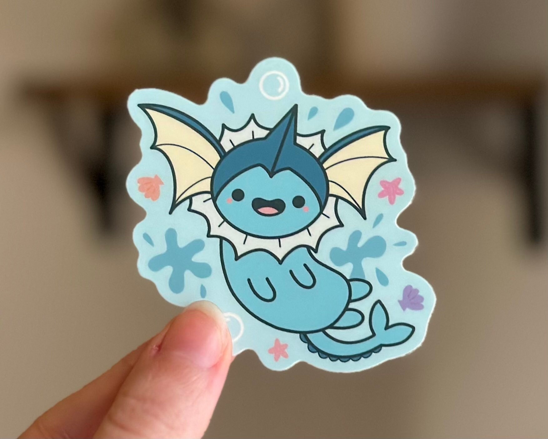 Vaporeon Sticker Eevee Sticker Pokemon Sticker Vaporeon Etsy