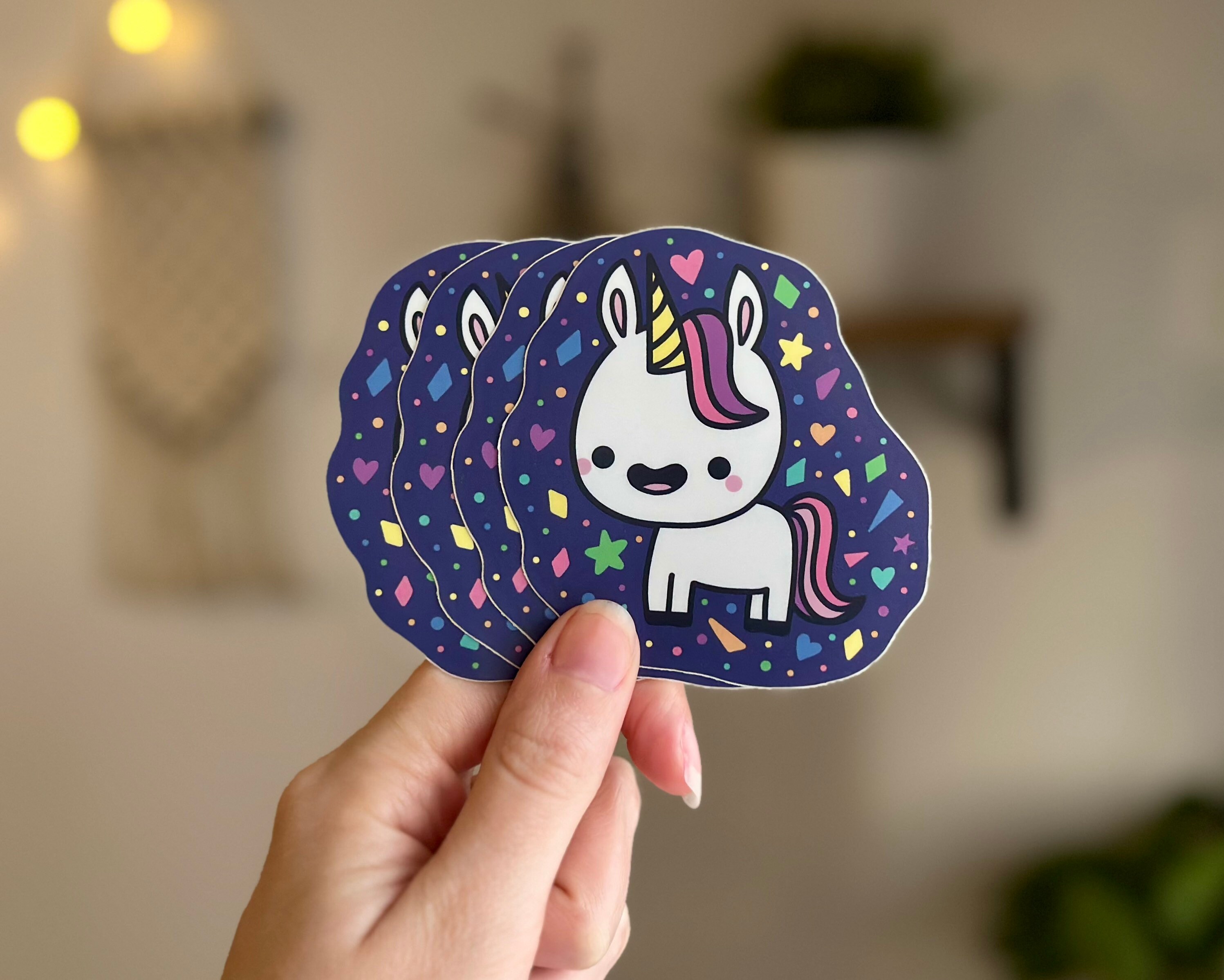 Cute Unicorn Sticker, Kawaii Unicorn Sticker, Pegasus Sticker, Unicorn ...
