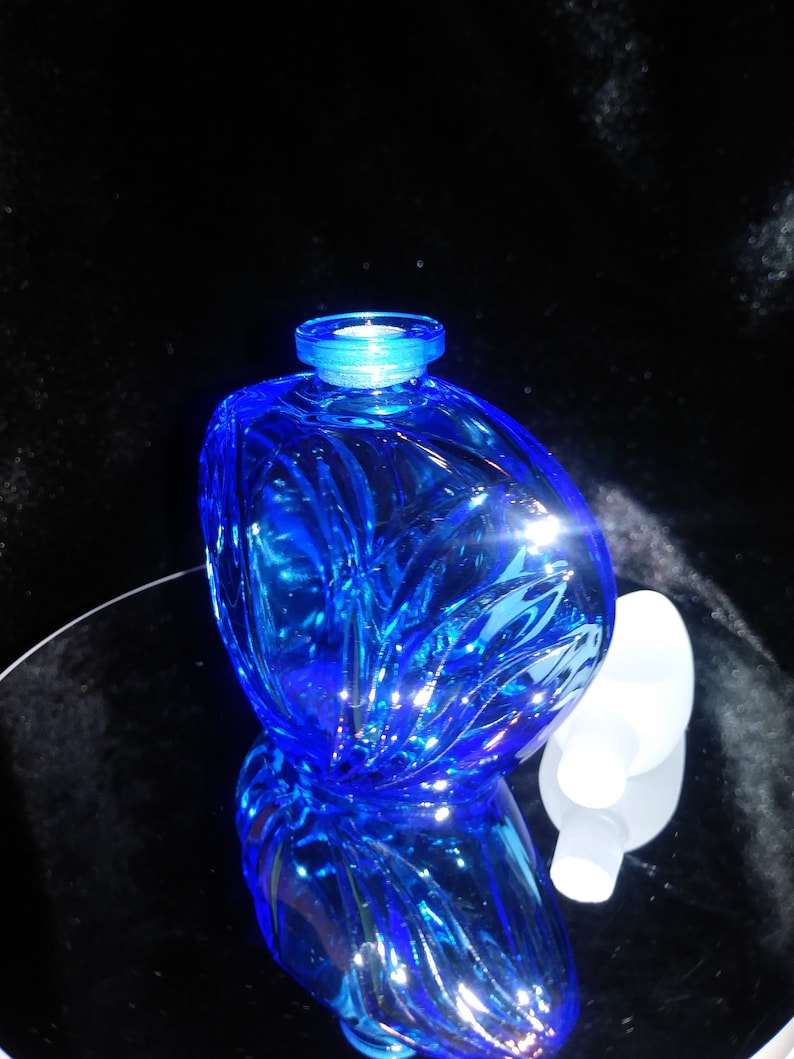 Vintage Avon Blue Perfume Bottle With Frosted Dabber | Etsy Norway