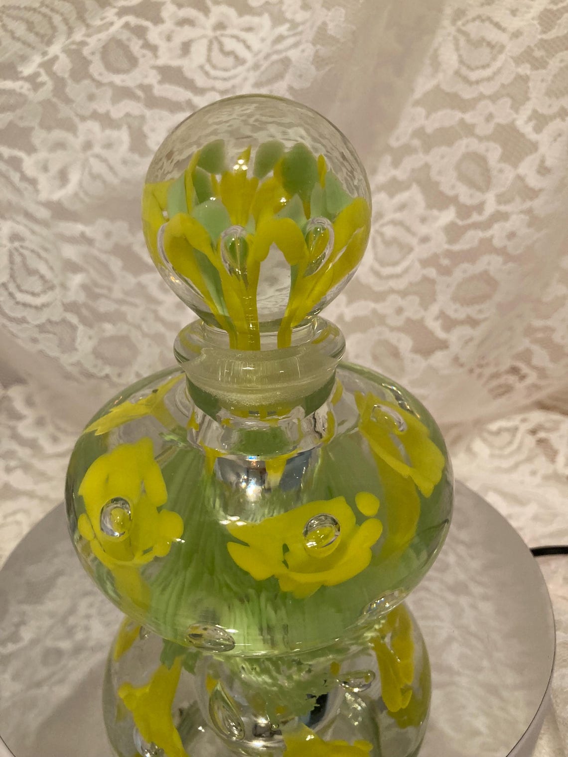Heavy Art Glass Daffodil Dream Perfume Bottle - Etsy