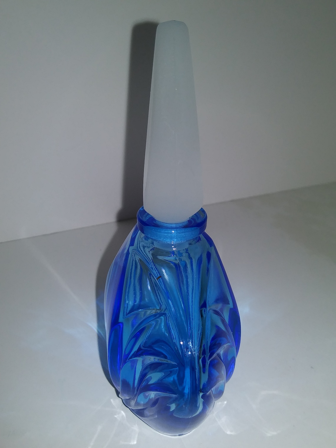 Vintage Avon Blue Perfume Bottle with Frosted Dabber | Etsy