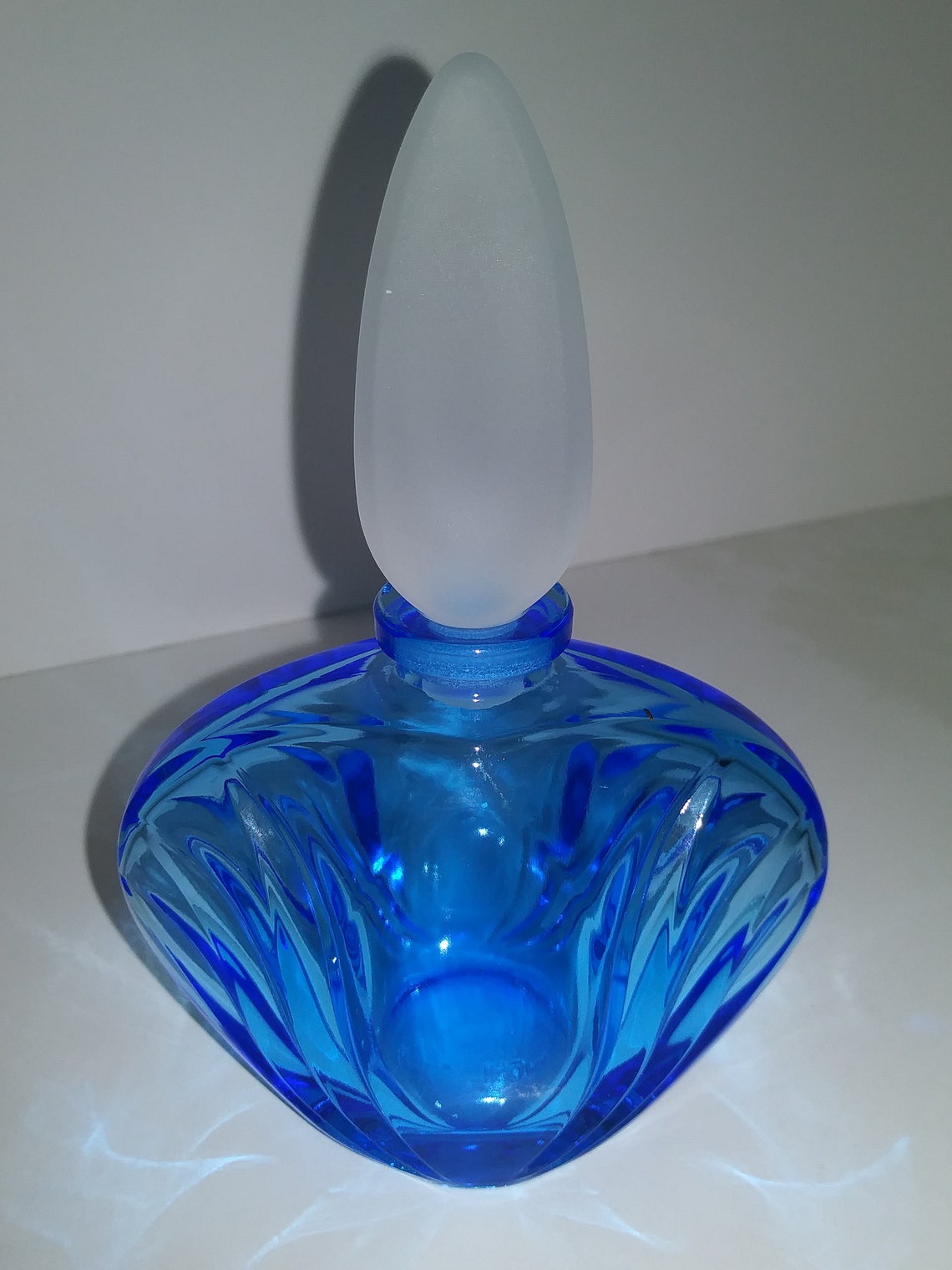 Vintage Avon Blue Perfume Bottle with Frosted Dabber | Etsy