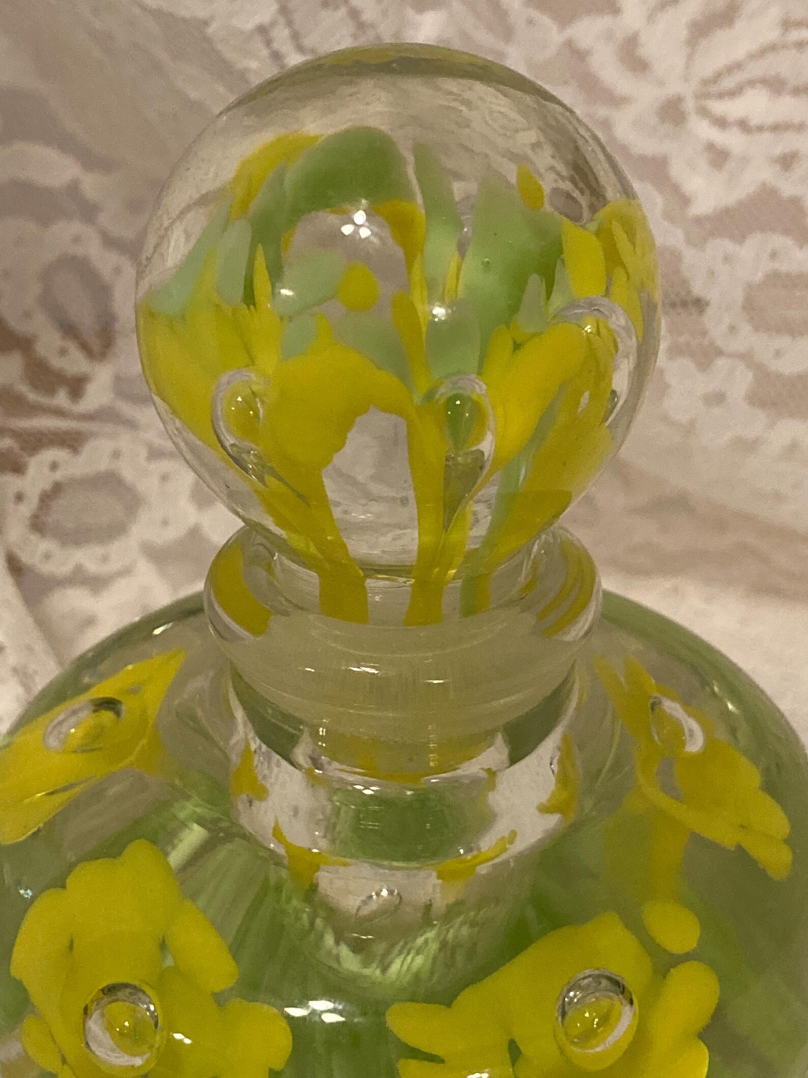 Heavy Art Glass Daffodil Dream Perfume Bottle - Etsy