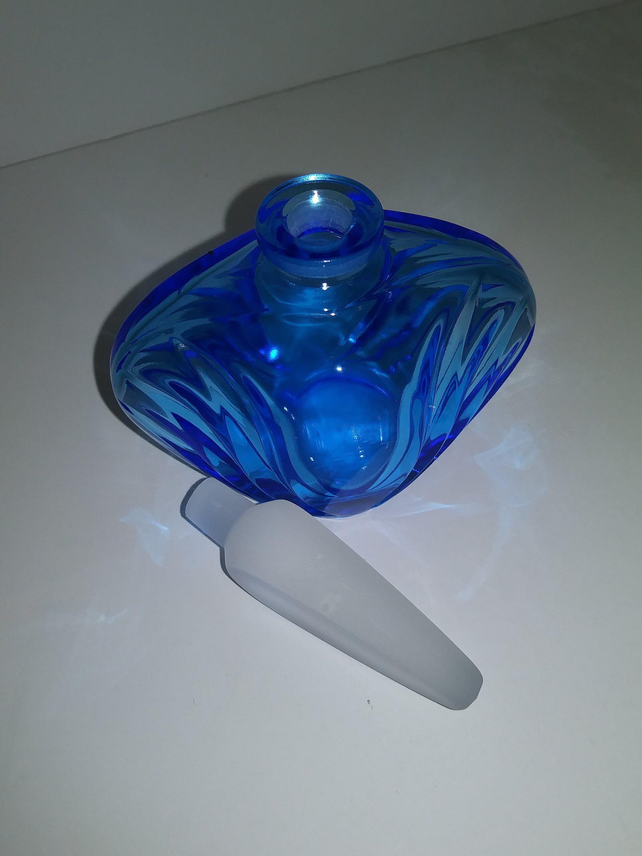Vintage Avon Blue Perfume Bottle with Frosted Dabber | Etsy