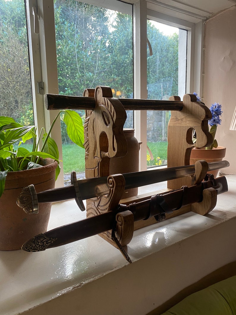 Sword Stand, Viking Axe Stand, Hand Carved - Etsy