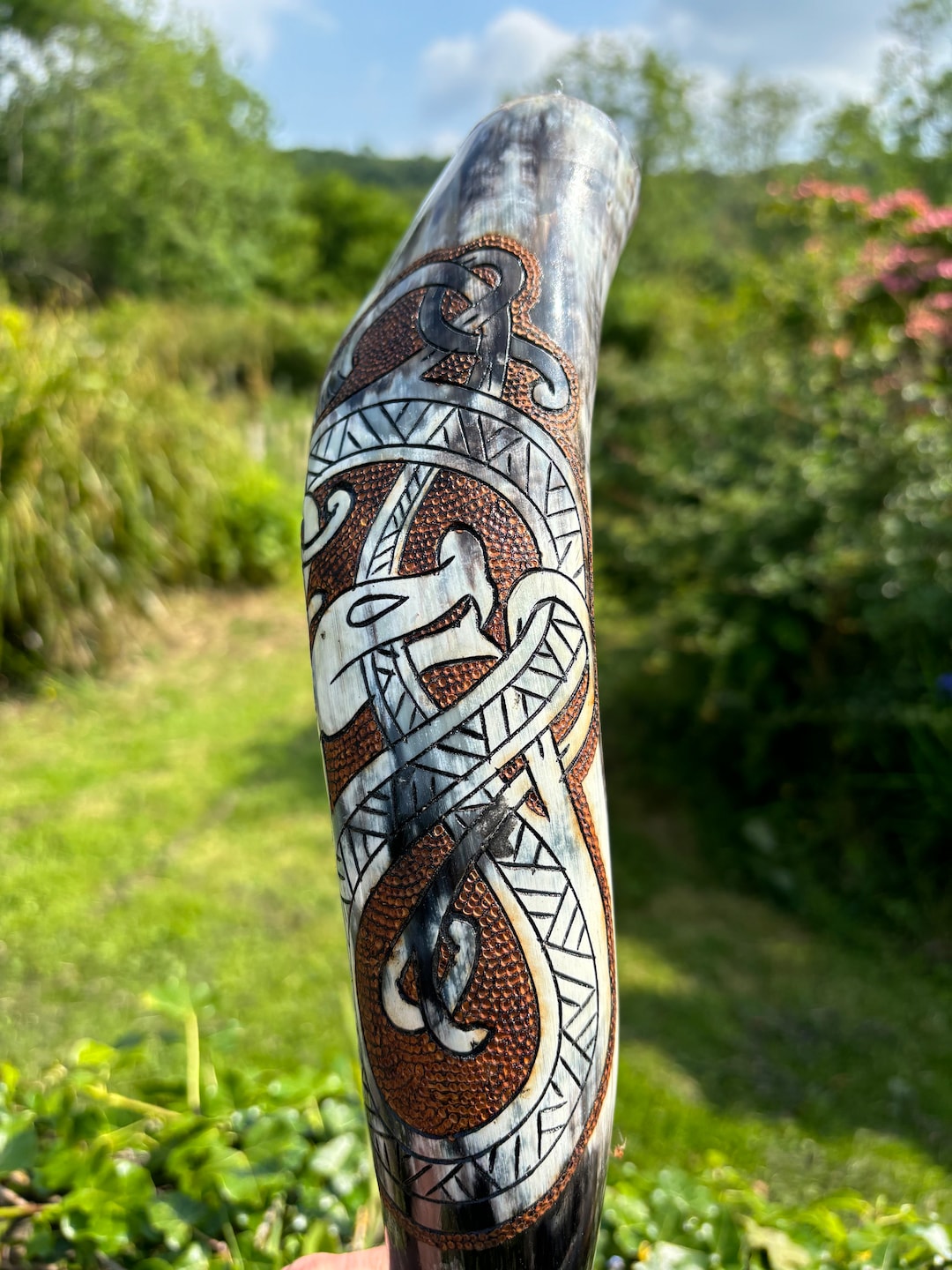Viking Drinking Horn, Jormungandr the World Serpent - Etsy