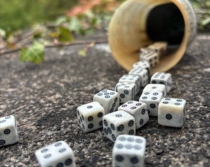 Antique Bone Dice and Wooden Shaker Cup, Treen - Etsy