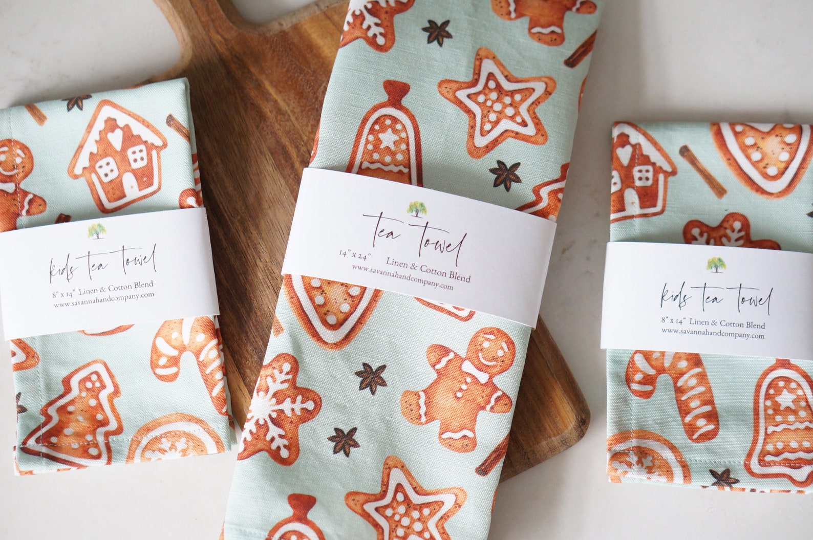 Kids Gingerbread Cookie Tea Towel/kitchen Towel/southern Kitchen/cotton ...