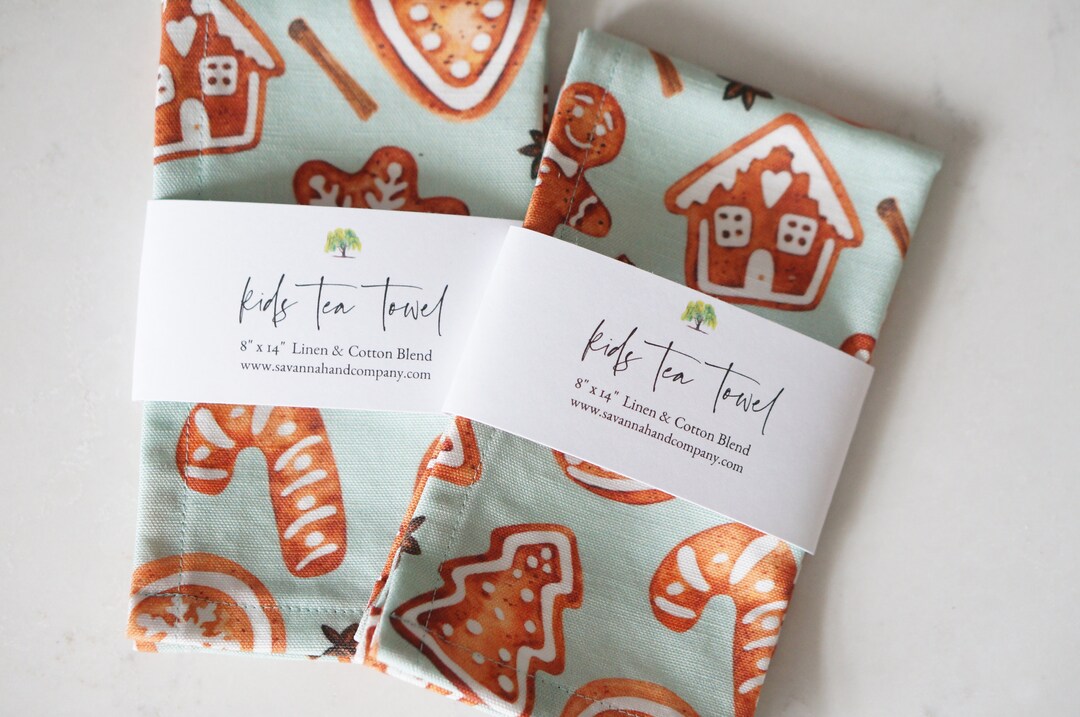 Kids Gingerbread Cookie Tea Towel/kitchen Towel/southern Kitchen/cotton ...