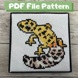 Leopard Gecko Gecko Reptile Cross Stitch Pattern Digital - Etsy