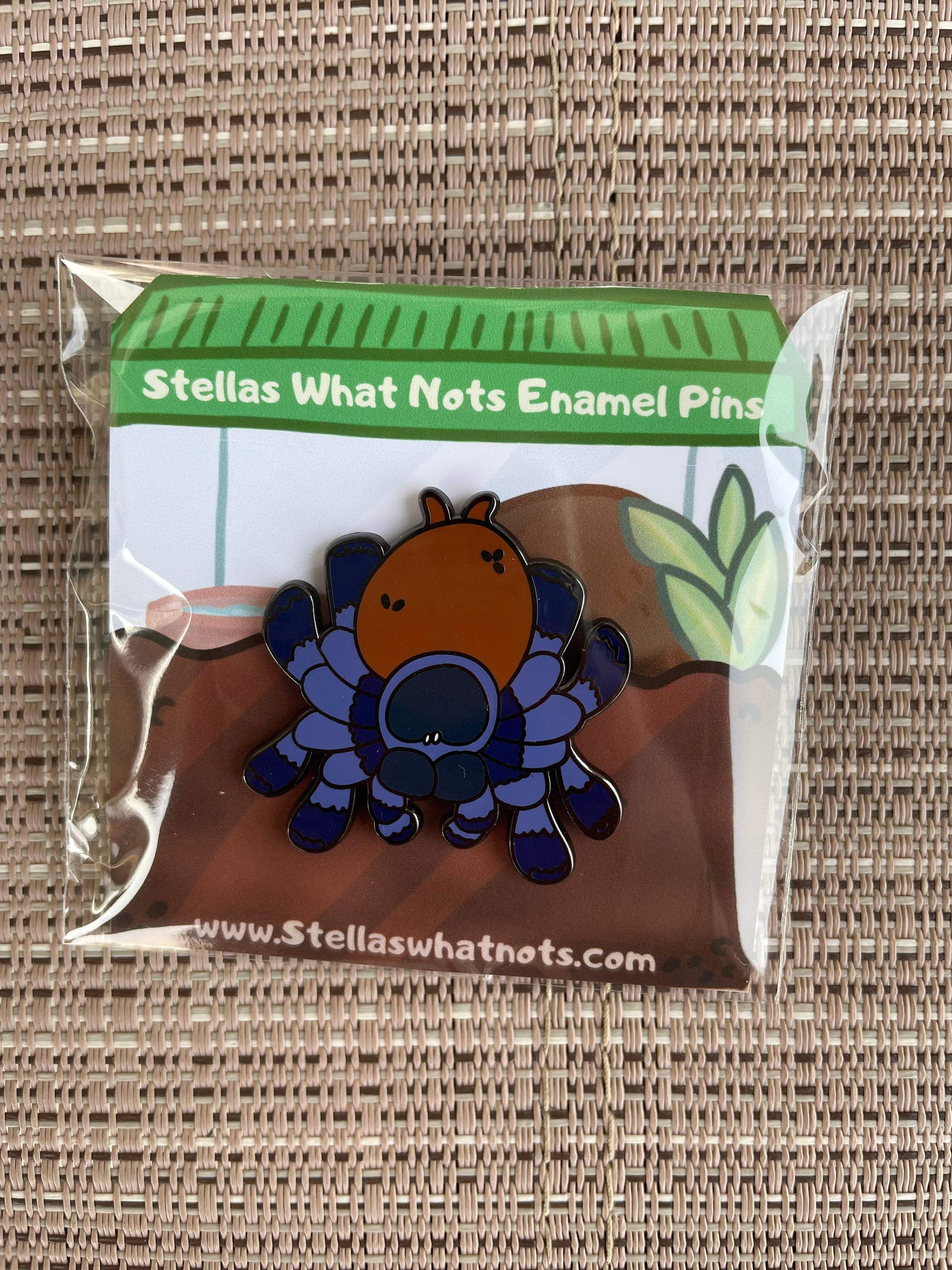 Tarantula Enamel Pins - N. Chromatus, C. Versicolor, C. Cyaneopubescens ...