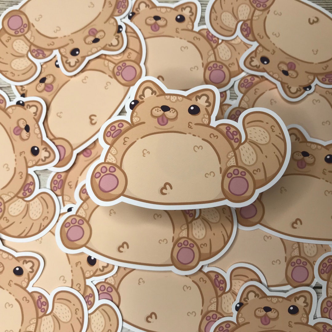 Chonky Cat Sticker Laminated Sticker - Etsy