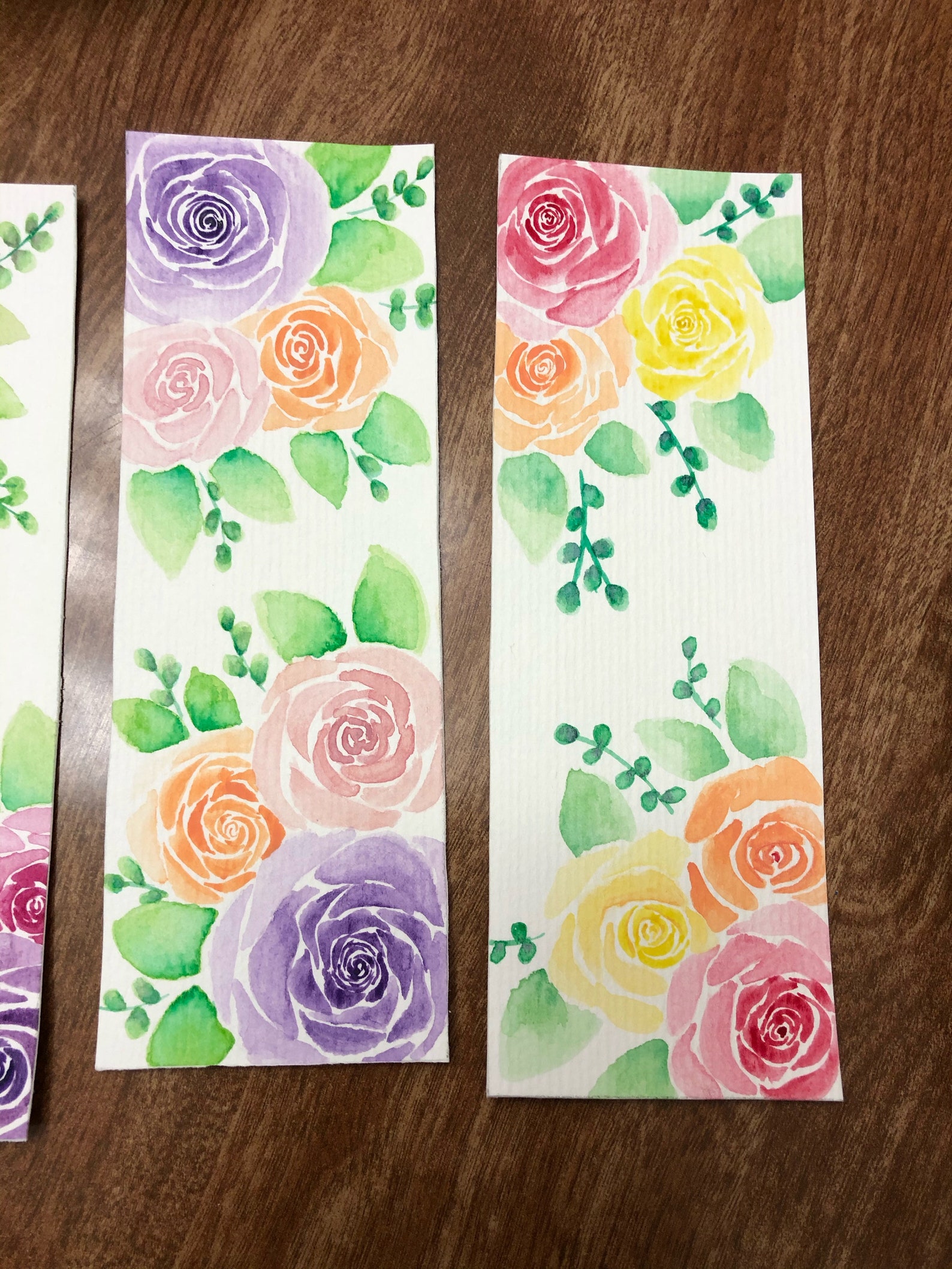 Rose Trio Bookmarks - Etsy