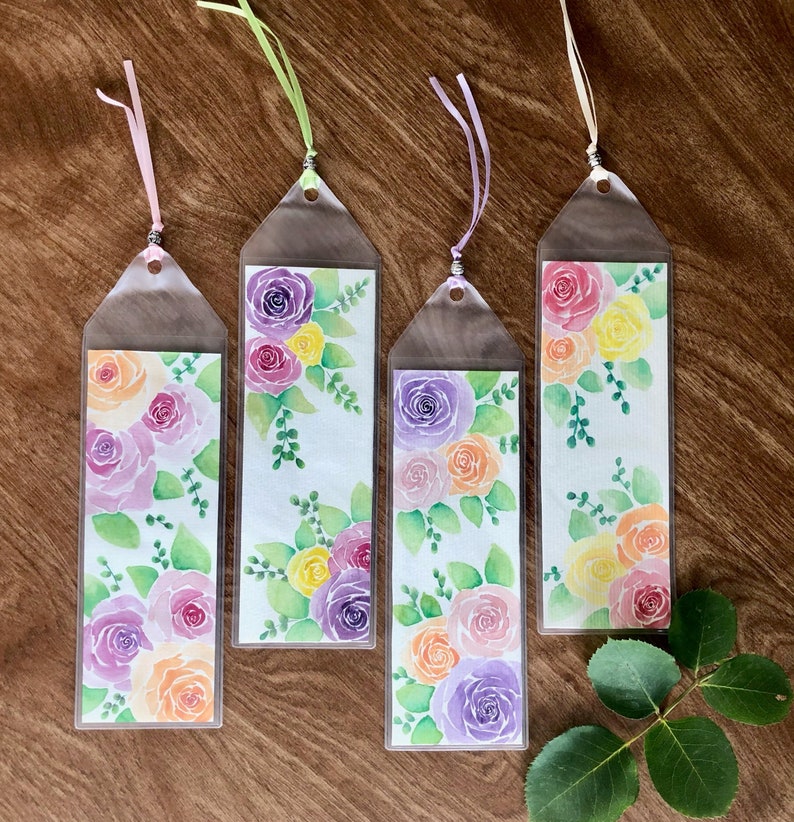 Rose Trio Bookmarks - Etsy