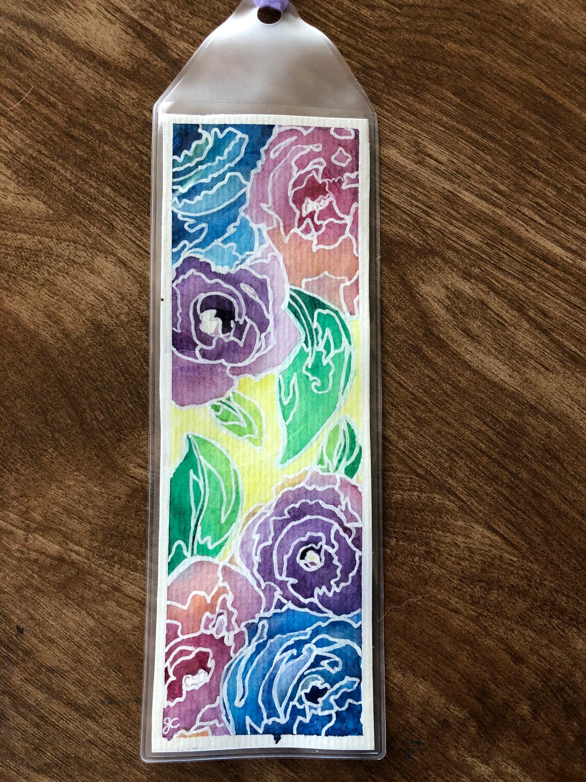 Abstract Floral, Hand-painted Bookmark - Etsy